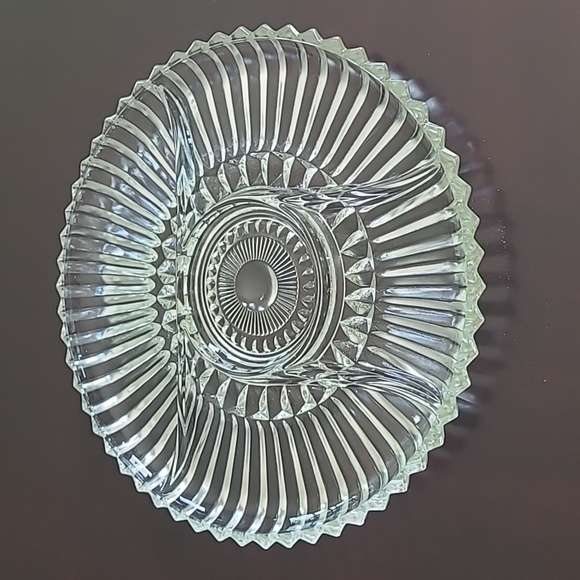 Unknown | Kitchen | Vintage Clear Glass Serving Tray Snacks Candy ...